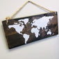 Hanging Rope World Map on Wood